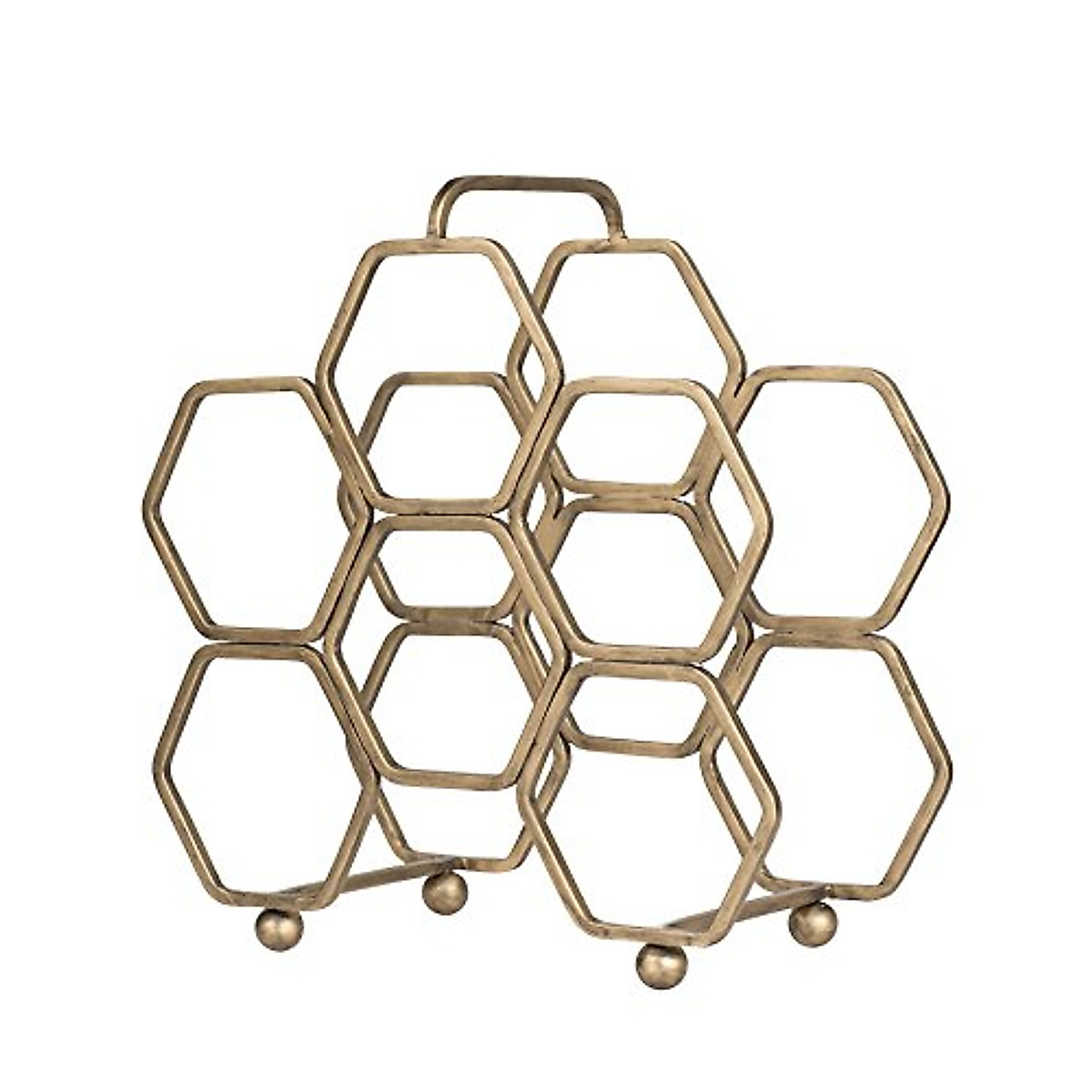 Varaluz Casa 404A10HG Hexagonal Wine Rack, Havana Gold