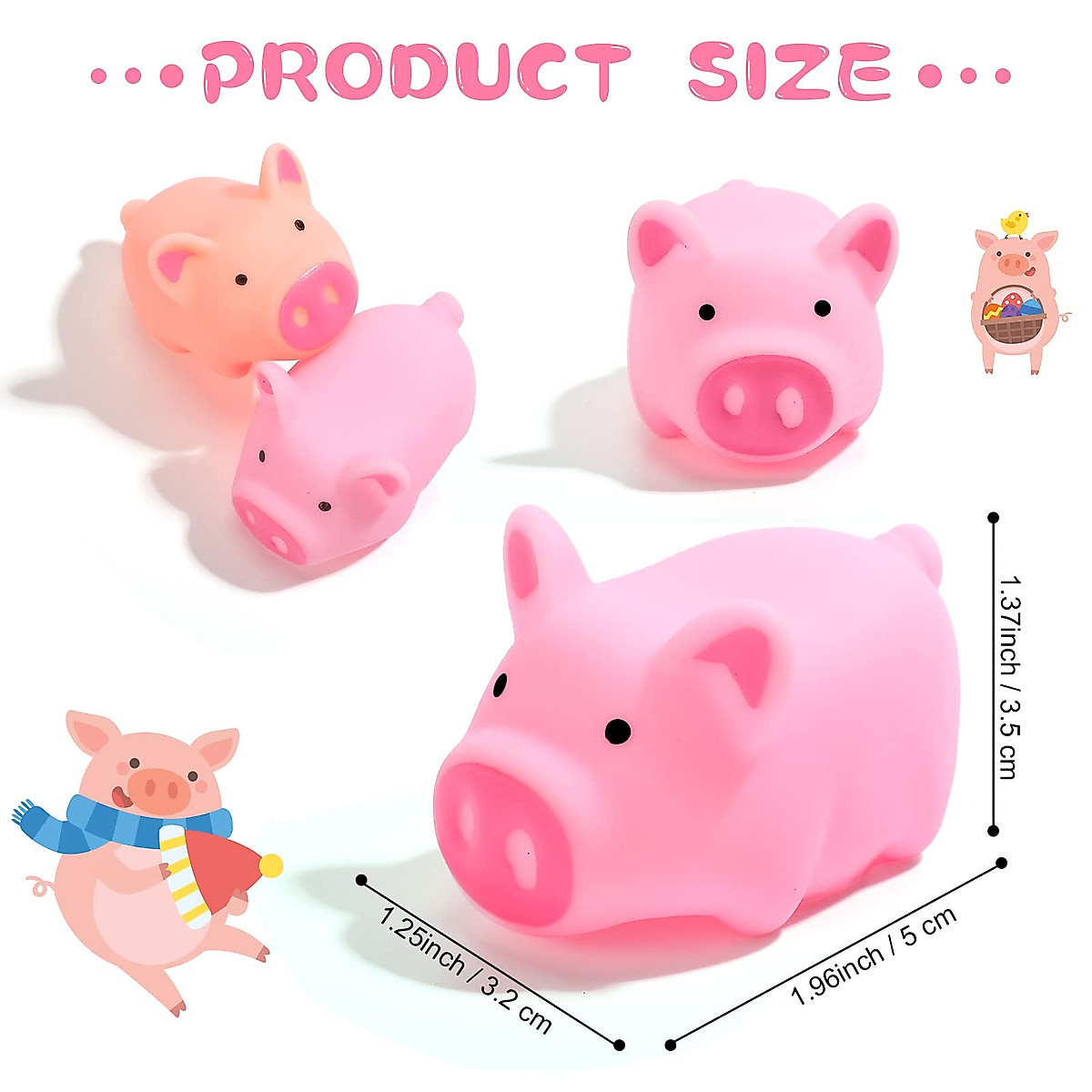 200 Pcs Rubber Pig Baby Bath Toy Mini Rubber Pigs in Bulk Piggy Bathtub Toys Squeaky Pig Preschool Bath Toys for Bath Shower Birthday Pig Party Decorations Gifts Favors