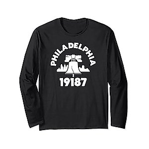 Philly Neighborhood 19187 Zip Code Philadelphia Liberty Bell Long Sleeve T-Shirt