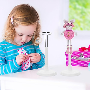 jojofuny Doll Stands for 8- inch Dolls, 2pcs White Action Figure Stand Portable Fashion Dolls Organizer Display Bracket Doll Holder for Home Decoration, 25cm