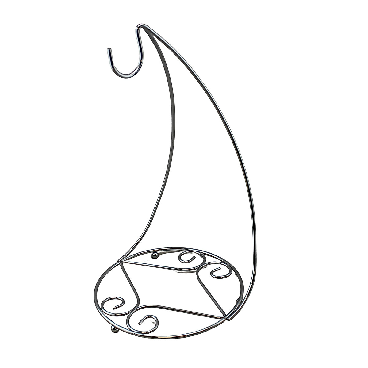 Dependable Industries Metal15.25" Tall Kitchen Banana Tree Holder Rack Ripen Fruit Evenly Prevents Bruising & Spoiling Chrome Silver Finish