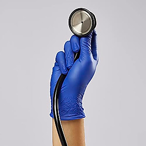 Medline FitGuard Touch Nitrile Exam Gloves, Disposable, Powder-Free, Cobalt Blue, Medium, Box of 300