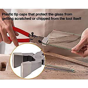 3PCS Heavy Duty Glass Running Pliers and Breaker Grozer Pliers Oil Feed Glass Cutter Set with Rubber Tips,Stained Glass Cutting Tool Kit for Key Fob Hardware Install and Stained Glass Work