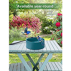 MEWTOGO Heated Bird Bath, 68 Oz Bird Baths for Outdoors 100W Deep Birdbath Heater Bird Water Feeder for Winter Garden Deck Yard Animals Wild Bird Pet Dogs Drink Water