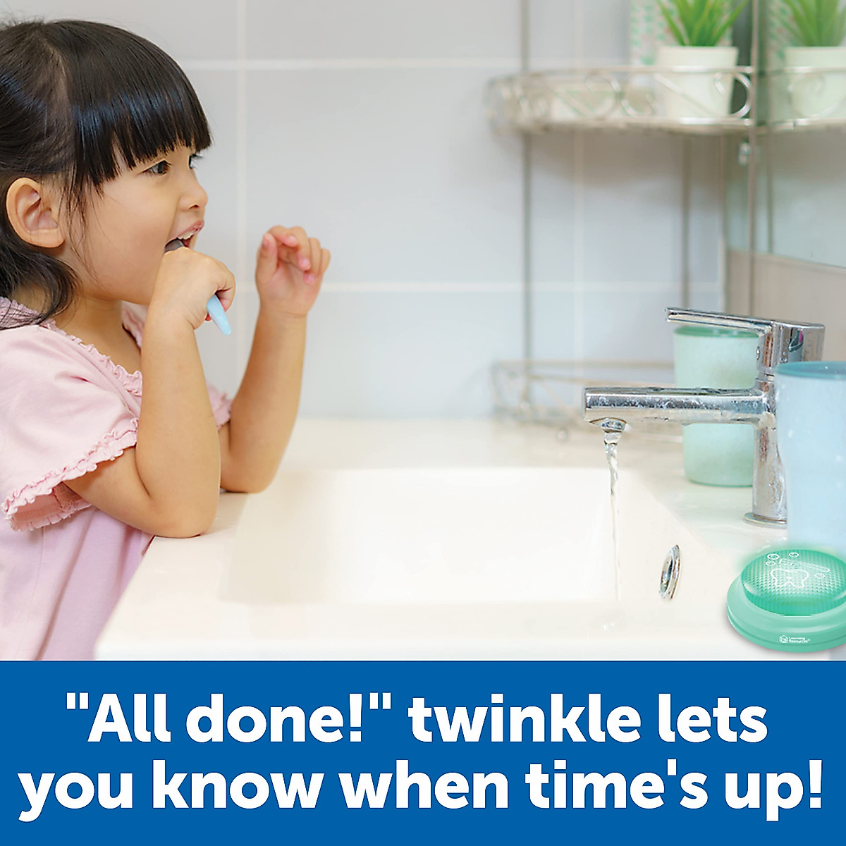 Learning Resources 2-Minute Toothbrushing Timer - 1 Piece, Age 3+ Kids Dental Health, Toddler Toothbrush, Toddler Timer Bathroom, Timer for Kids