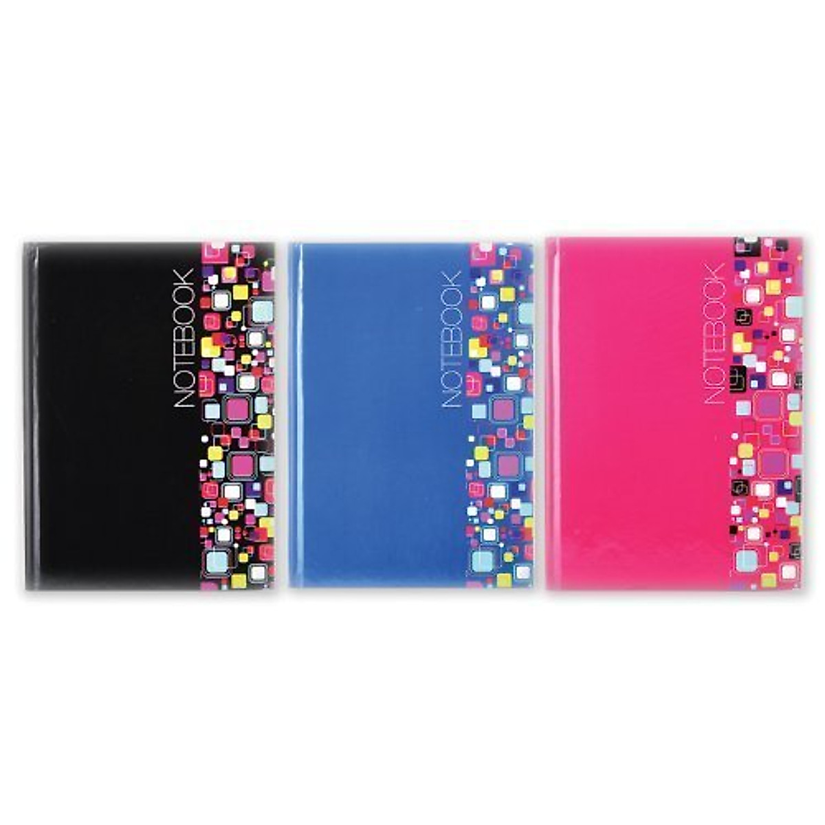 Blue A5 Notebook Ruled Hard Back Bound Note Book Squares Design