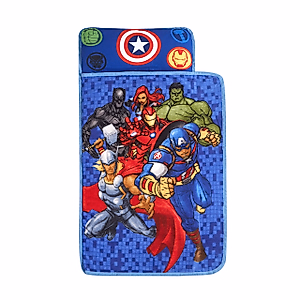 Baby Shark Super Soft Plush Toddler Quilted Nap Mat with Built in Blanket and Pillow, 20" Wx46 L