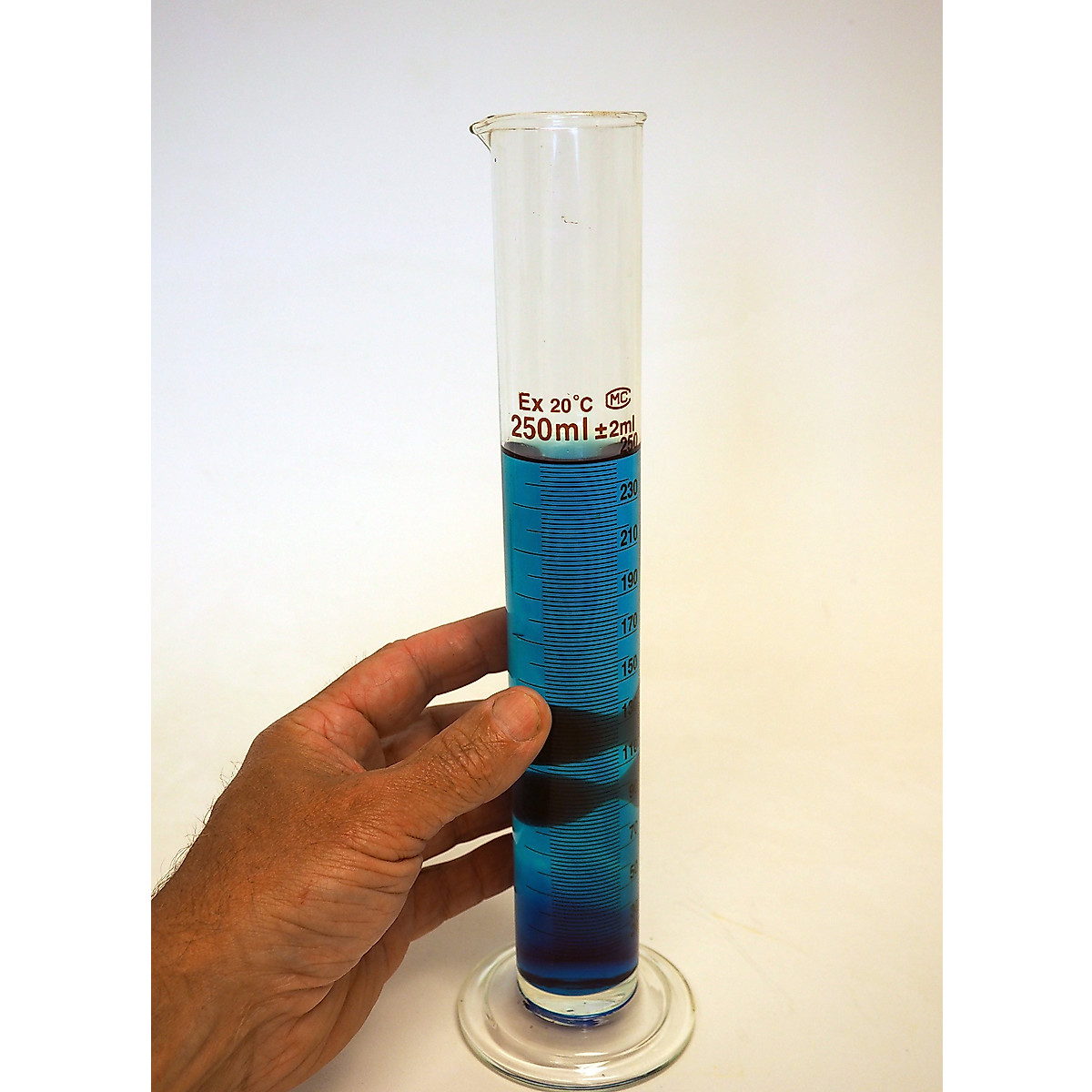 Graduated Cylinder, 3.3 Borosilicate Glass, 250ml Metric Scale Graduations