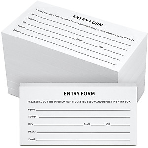 Yeaqee 800 Pcs Raffle Ticket Sheets 5.12'' x 2.76'' Raffle Tickets for Contests Blank Entry Forms Collect Name Address Phone Number Email for Lotteries Prize Game Ballots School Events(White)