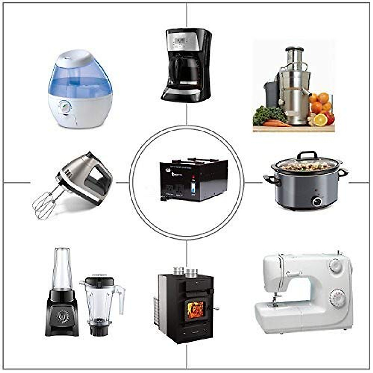 1000W Step Up/Down Voltage Transformer Converter - Step Up & Step Down 110V/220 Volt - Circuit Breaker Protection - CE Certified