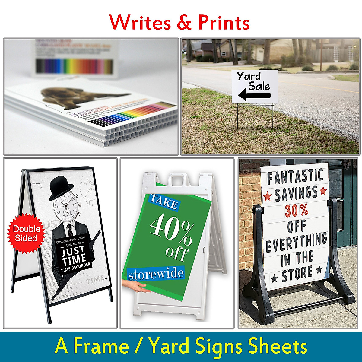 T-SIGN Corrugated Plastic Sheets Coroplast Sign Blank Board, 24 x36 Inches 3/16 Inches Thick for A-Frame Replacement Poster Sheets, 2 Pack White Blanks Sign