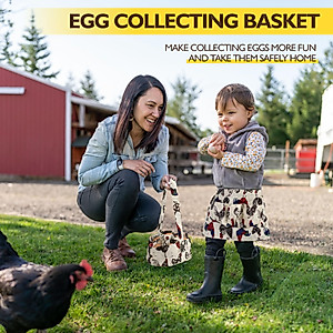 Egg Bags Hossmily Egg Basket Mini Egg Collecting Basket Egg Gathering Basket with 7 Pouches for Farmhouse Chicken Hen Duck Goose Housewife Garden Transporting Storage- 1 Pack