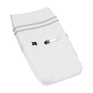 Sweet Jojo Designs Boho Bohemian Boy or Girl Baby Nursery Changing Pad Cover - Grey and White Farmhouse Shabby Chic Designer Modern Minimalist Gray Tuft Tufted Cotton Gender Neutral Unisex