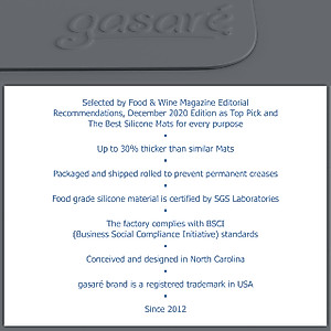 gasaré, Set of 2, Extra Large, Thick, Silicone Mats for Kitchen Counter, Heat Resistant Mats, Countertop Protector, Non-Slip, Easy to Clean, 25 x 17 Inches x 1.4mm, Gray