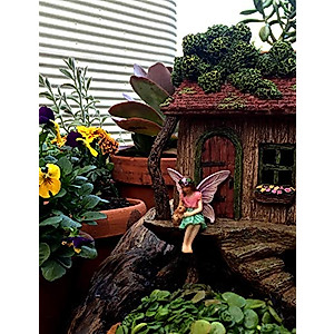 PRETMANNS Fairy Garden House Kit - Fairy Houses for Gardens - Fairy House Kit with Fairies for Fairy Garden, Fairy Garden Kit with a Fairy House & Garden Fairies - Fairy Garden Accessories Outdoor