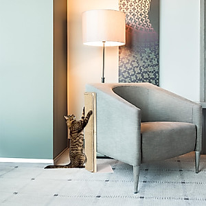 Jugglenaut Couch Corner Scratching Post w/Replaceable Scratch Pad - Stylish Indoor Cat Scratcher - Cat Scratching Board Furniture Protector- Scratch Post for Feline Fun & Satisfaction