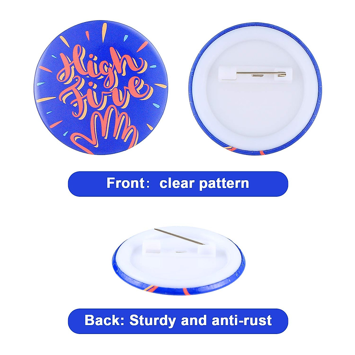 WILLBOND Reward Button Pins Recognition Button Round Pins Positive Appreciation Incentive Motivation Awards for Kids or Workers School Office Party Supplies(50 Pcs)