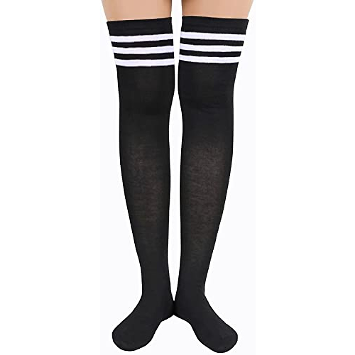 sockfun Striped Thigh High Socks Knee High Socks for Women Teen Girls, Long Socks Over the Knee Socks Striped Socks School Socks