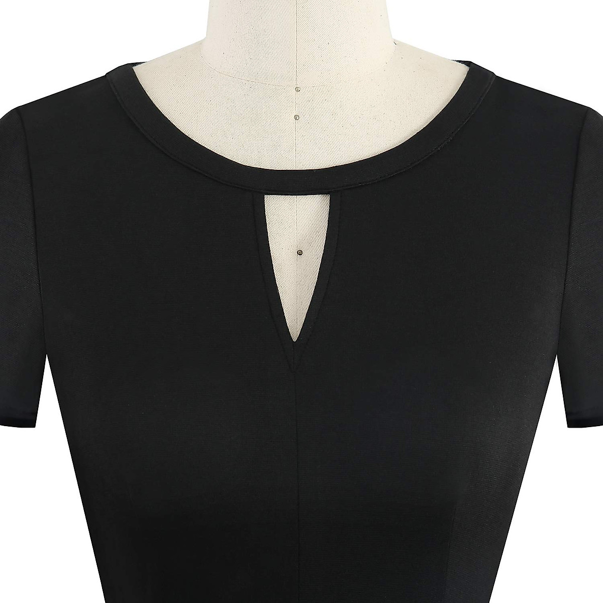 YATHON Women's Vintage Fit and Flare Cocktail Dresses Retro Black White Polka Dot Print Summer Aline Casual Work Swing Dress with Pockets (L, YT018-Black Dot)