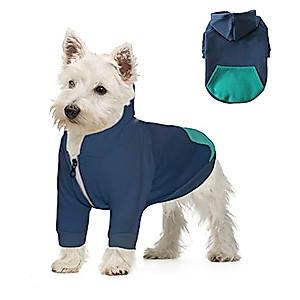 FEimaX Dog Hoodies Puppy Warm Zipper Sweater Pet Winter Clothes Outdoor Soft Hooded Sweatshirt for Small Medium Large Dogs Cat Cold Weather Coat French Bulldog Apparel