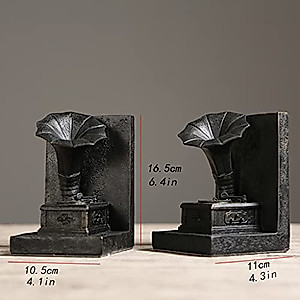 Book Ends for Shelves Bookends Creative Retro Bookend Bookshelf Resin Heavy Books Anti-Slip Book Ends Home Office Phonograph Decorative Book Stoppers Office Book Stand