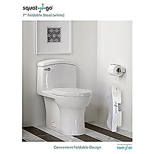 Squat N Go Folding Squatting Stool | The Only Foldable Toilet Stool | Convenient and Compact Great for Travel | Fits All Toilets, Folds for Easy Storage, Use in Any Bathroom | White Color |