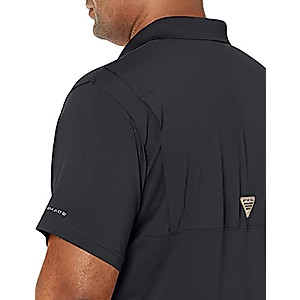 Columbia Men's PFG Skiff Cast Polo Shirt, Breathable, UV Protection Black