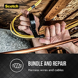 Scotch Vinyl Electrical Tape, Black, 3/4-in by 66-ft, 1-Roll