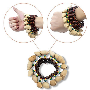 Mowind African Tribal Style Nuts Shell Bracelet Dora Nut Handbell Percussion Accessories
