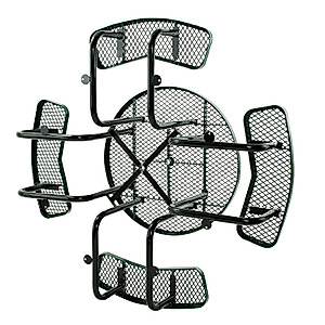 Global Industrial 46" Expanded Metal Round Picnic Table, Green