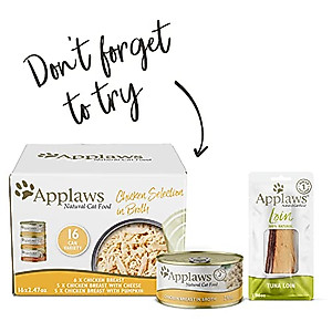 Applaws Natural Wet Cat Food, 24 Pack, Limited Ingredient Canned Wet Cat Food, Tuna Fillet with Seaweed in Broth, 5.5oz Cans