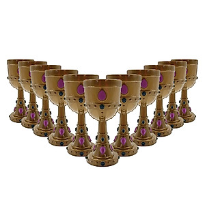 Fun Express Mardi Gras Molded Crown Goblets - 1 dozen