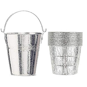 Drip Grease Bucket Can & 12-Pack Liners for Traeger 20/22/34, Pit Boss, etc Pellet Smoker Grill (Silver 12)