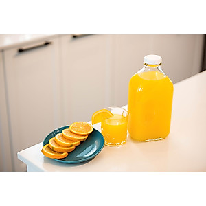 6 Glass Bottle Replacement Caps with Tampered Evident Seal, 48mm Diameter Bottle Lids That Fit Perfectly Stanpac & Libbey Milk Glass Bottles. Reusable, Long-Lasting and Easy to Clean Bottle Caps (Light Blue)