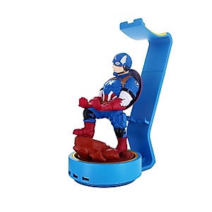 Exquisite Gaming Cable Guys Powerstand SP2: RED - Light Up Three Port Charging Station & Headphone Cradle for Cable Guys, The Original Mobile Phone & Gaming Controller Holder