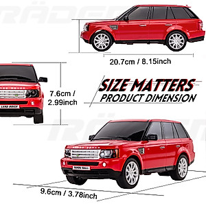 RÄDER Licensed RC Series,R/C 1:24 Range Sport Remote Control Car, Electric Sport Racing Hobby Toy Car, Model Vehicle for Boys and Girls Teens and Adults Gift Red