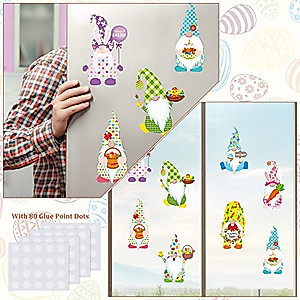 40 Pieces Funny Easter Gnomes Cutouts Stickers Easter Classroom Decoration Cutouts with Glue Point Dots for School Home Office Party Favors Bulletin Board Ornament Holiday Supplies, 8 Designs