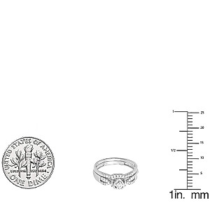 Dazzlingrock Collection 0.25 Carat (Cttw) 10k Round Diamond Women Heart Shaped Engagement Ring Set 1/4 CT, White Gold, Size 7.5