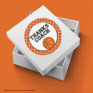 Basketball Team Coach Appreciation Thank You Sticker Labels, 40 2" Party Circle Stickers by AmandaCreation, Great for Envelope Seals & Gift Bags