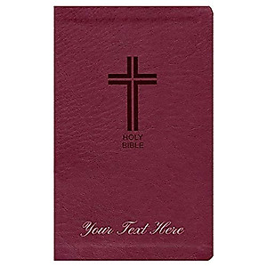 Personalized Custom Text Your Name NKJV Value Thinline Holy Bible Leathersoft Red Letter New King James Version Custom Made (Burgundy)