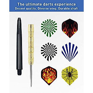 CIKKUE Steel Tip Darts, 18 Pack Premium Professional Dartboard Darts Metal Tip Set with 4 Extra Flights Flight Protectors Tools Men Gift