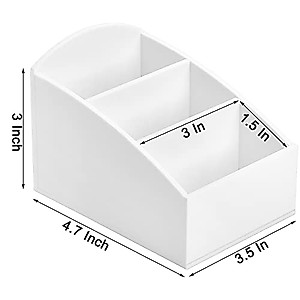 Coloch 3 Pack Plastic Sugar Packet Organizer, 3 Compartments Tea Bag Storage Caddy Divided White Food Spice Packet Holder Bin for Kitchen Pantry, Cabinet, Countertop, Snack Bar, 4.7x3x3.5 Inch