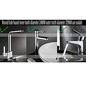 6.69" length Multi-angle bending Kitchen Water Saver Tap 360 Degrees Rotatable Swivel Faucet Nozzle Filter Adapter for Home Restaurant Hotel (Long)