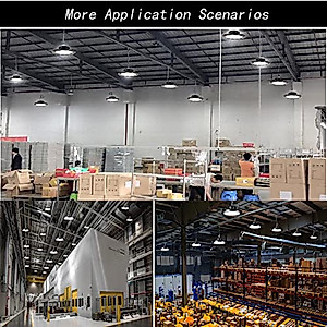 Superyofo 6 Pack 250W UFO LED High Bay Light,30000lm 6000K Daylight 1800W Equivalent with US Plug Cable LED Garage Lights Commercial Warehouse Area Light Workshop Garage Factory Lowbay Area Lighting