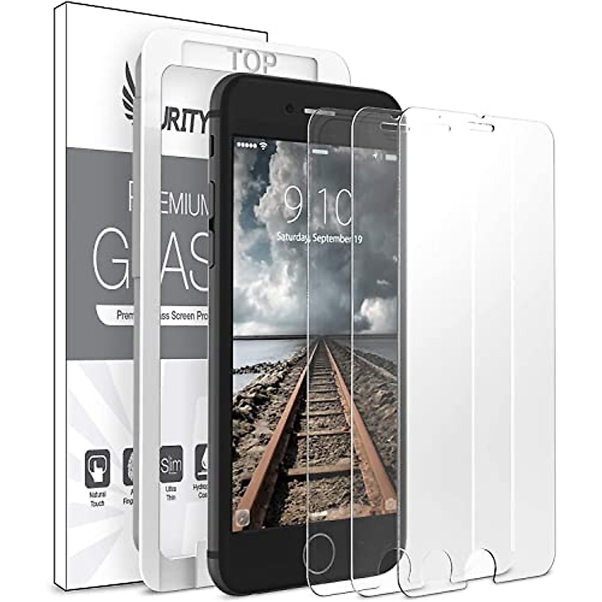 Purity Glass Screen Protector for iPhone 8 Plus / 7 Plus (3-Pack) [w/Installation Frame] Tempered Glass Screen Protector Compatible with Apple iPhone 8 Plus, iPhone 7 Plus [Case Friendly] (3 Pack)