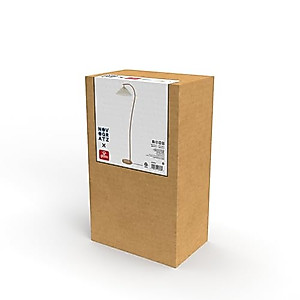 Globe Electric Novogratz x 61000043 Novogratz x Globe 62" Floor Lamp, Faux Wood Finish, White Pleated Fabric Shade, Pivot Joint on Shade, in -Line On/Off Foot Switch, Black Cord, Reading Lamp