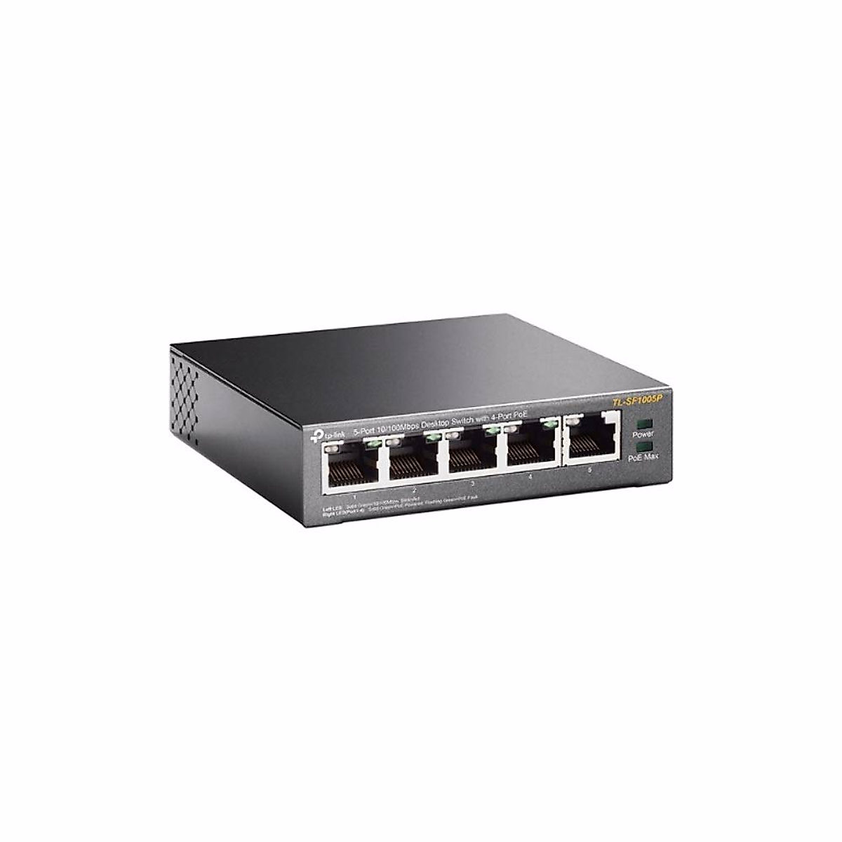 TP-LINK (TL-SF1005P) 5-Port 10/100 Unmanaged Desktop Switch, 4 Port PoE, Steel Case