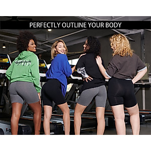 K-CHEONY High Waisted Biker Shorts for Women Slip Shorts Cotton Boy Shorts Tummy Control Yoga Workout Shorts, Black, X-Large