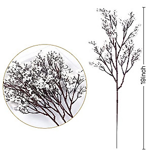 Sggvecsy 15 Pcs Babys Breath Artificial Flowers Gypsophila Bouquets Bulk Real Touch Fake Silk Flowers for Home Wedding DIY Floral Arrangement Kitchen Table Centerpiece Festival Decoration (White)