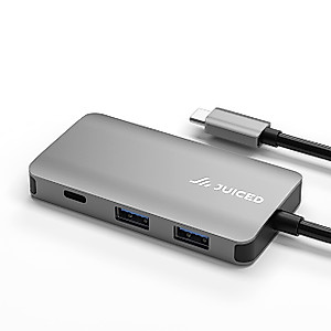 Juiced Systems QuadHUB Power - USB-C Generation 2 10Gbps 100 Watt Power Delivery Hub - 2X USB-C 10Gbps Ports - 2X USB-A 10 Gbps Ports